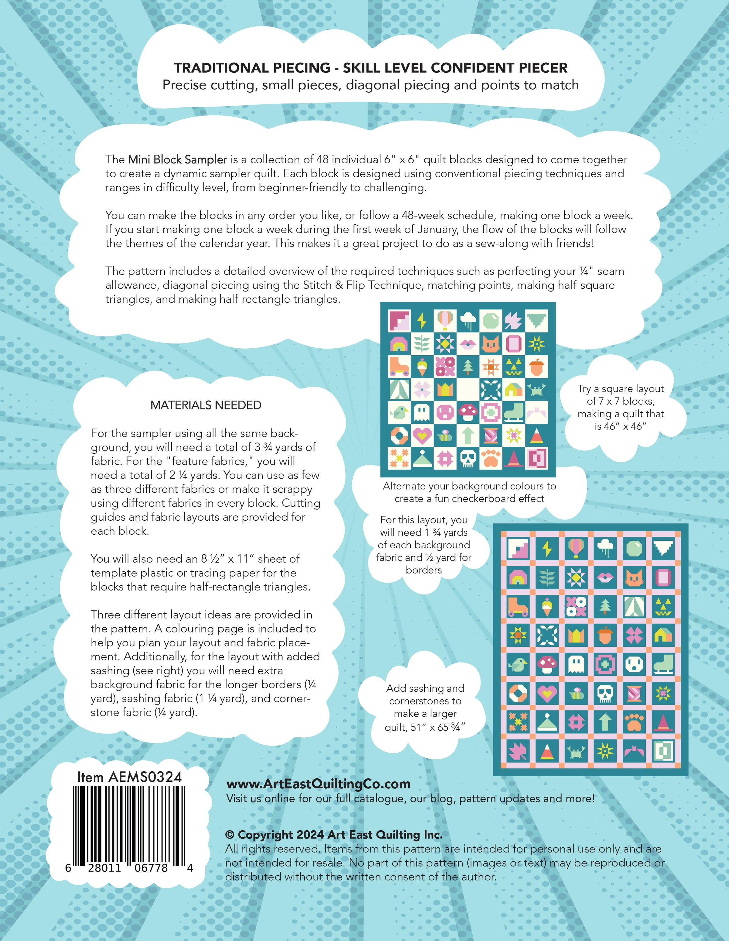 Mini-Block Sampler - Complete Project Book – Art East Quilting Co.